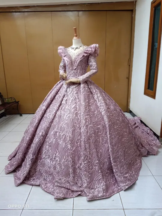 Gaun pengantin Sabrina mutiara mewah dan elegan | Lazada Indonesia
