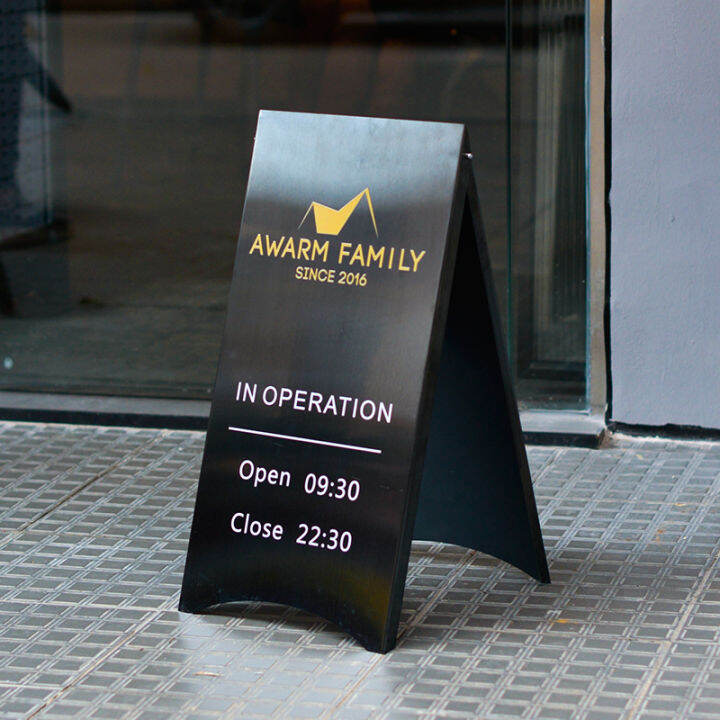 Stainless Steel Floor Standee A- line Display Card Billboard Coffee ...