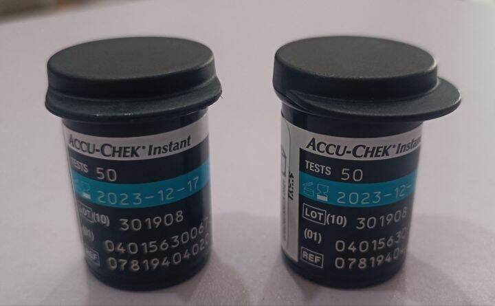 (exp 12-2023)Accu-Chek instant Test strip แผ่นตรวจDouble-check(50/100 ...