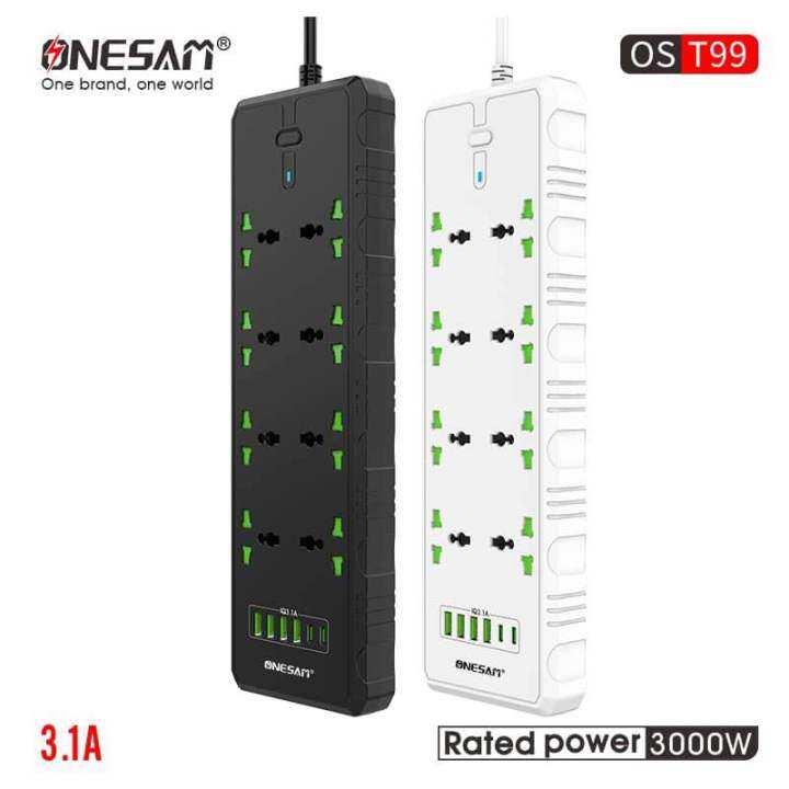 ONESAM OS-T99/T98/T97/T96 8 sockets 3000W PD 2 ports 4 USB ports fast charging 3.1A, with a ...