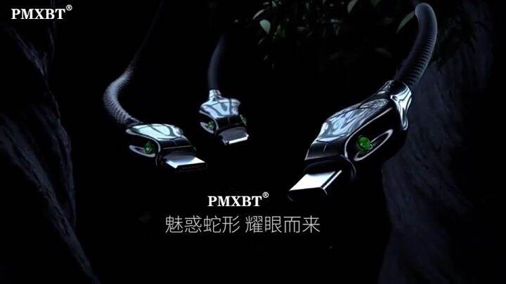 7A Fast Charger cable LED Light Black snake Micro USB Data Transmission ...