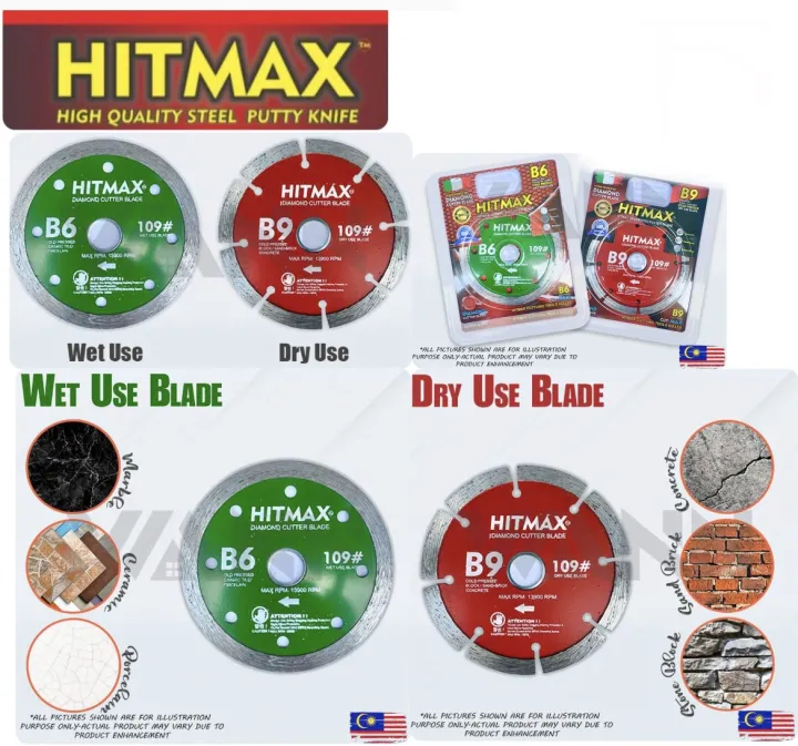 [100% ORIGINAL] HITMAX 4”-105MM DIAMOND CUTTING WHEEL / SAW BLADE ...
