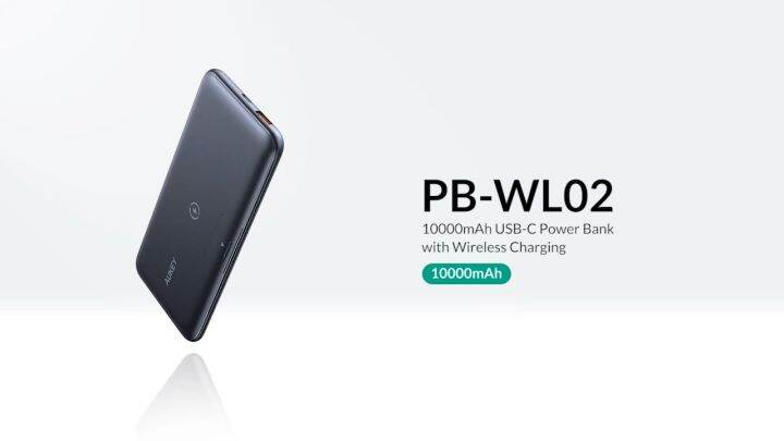 Aukey PB-WL02 Basix Pro 10000mAh Powerbank With USB-A And USB-C 18W PD QC 3.0 Magnetic Wireless ...