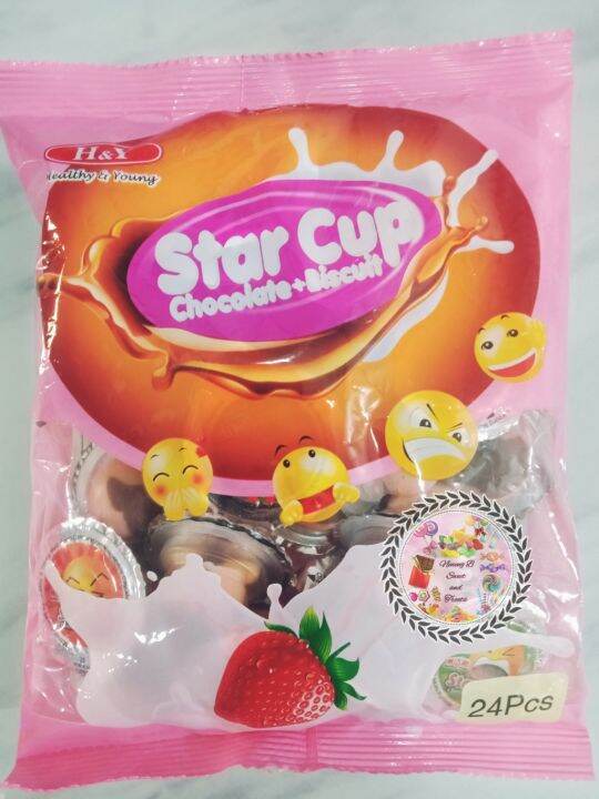 Star Cup Chocolate + Biscuits Strawberry Flavor 24PCS/Pack | Lazada PH