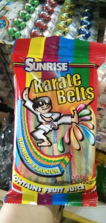 Karate Belts Rainbow Sour Sweet Candy Gummy Approximately 36+2=38pcs ...