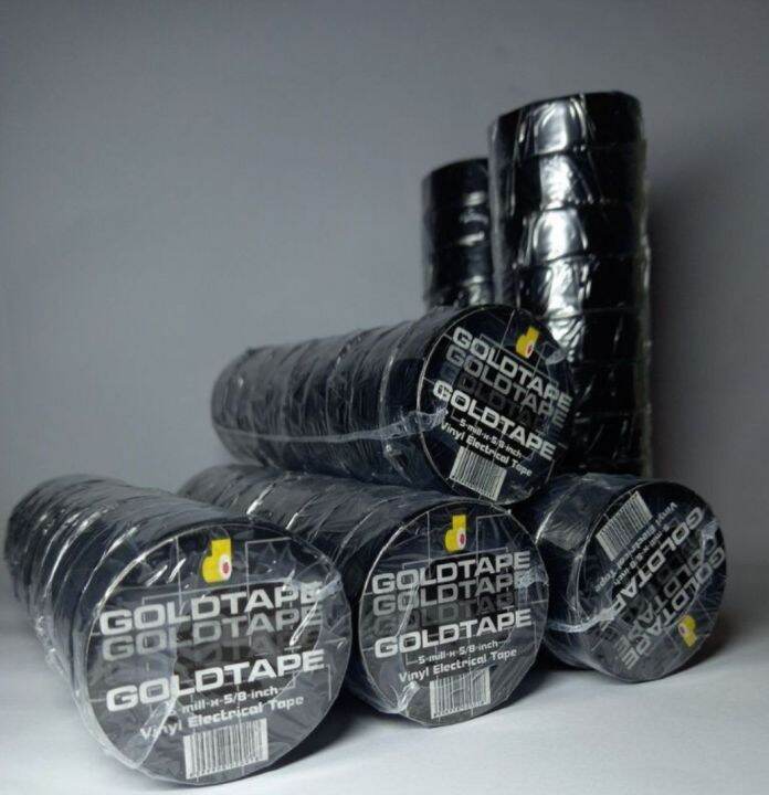 6 Roll Isolasi listrik hitam gold tape | Lazada Indonesia