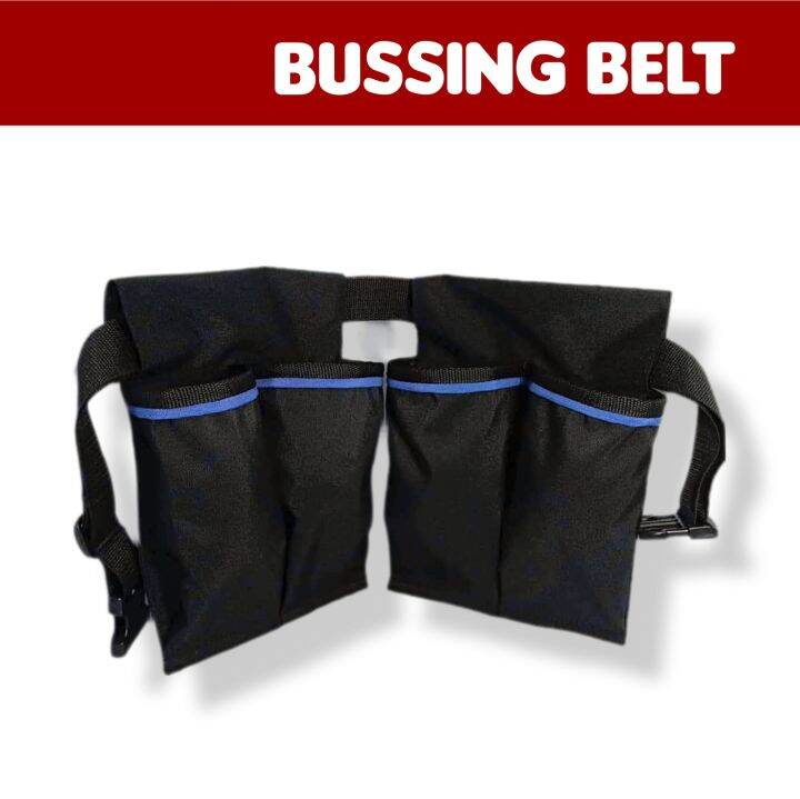 4 Pockets with (BLUE LINING) Bussing Belt /Janitorial Belt Bag/ Utility ...
