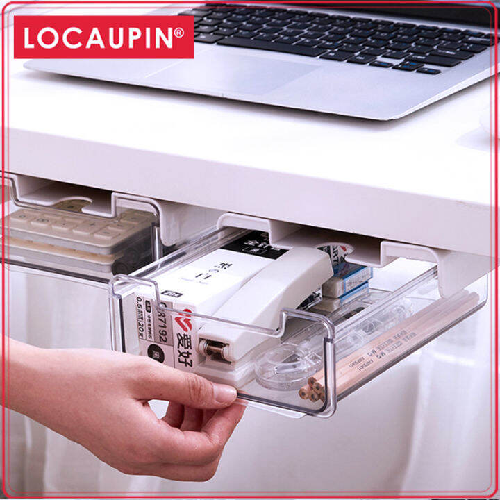 Locaupin Under Desk Drawer Storage Hidden Storage Desktop Drawers Under Table Organizer Self ...