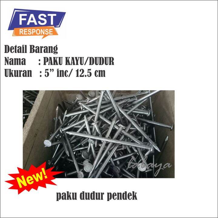 786 promo paku kayu ukuran 5" inci / 12.5cm paku kusen berat 1/4 kg 1/2 ...