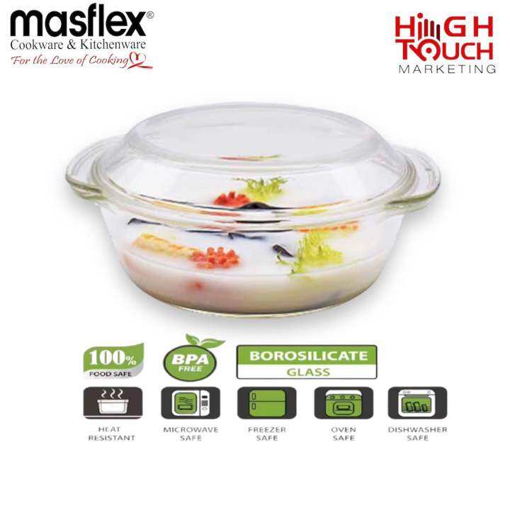 Masflex Glass Pot Casserole with Cover | Lazada PH