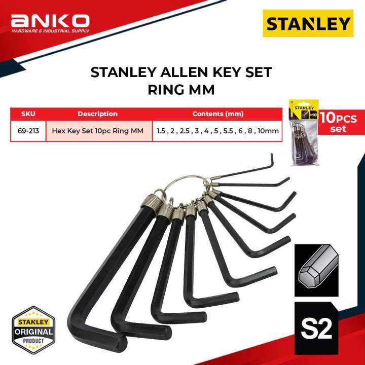STANLEY ALLEN KEY SET 10 PC RING MM | Lazada