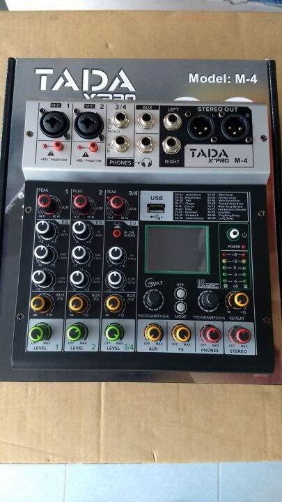 MIXER TADA M-4 เอฟเฟกแท้ USB บูธูท ใช้ไฟ AC DC12V ได้ | Lazada.co.th