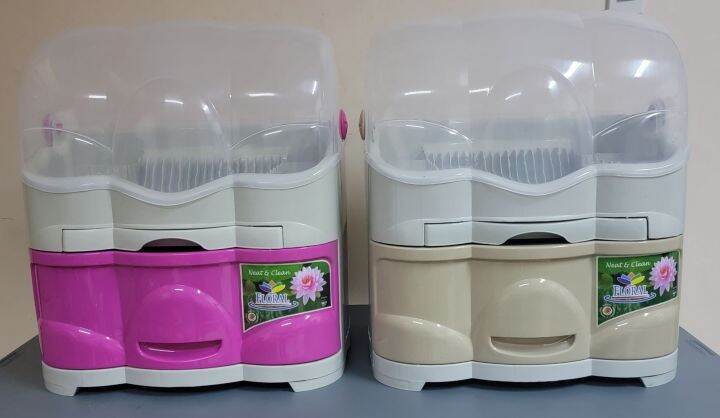 #8809 Old and New Series Floral Dish Drainer and Dish Cabinet with ...