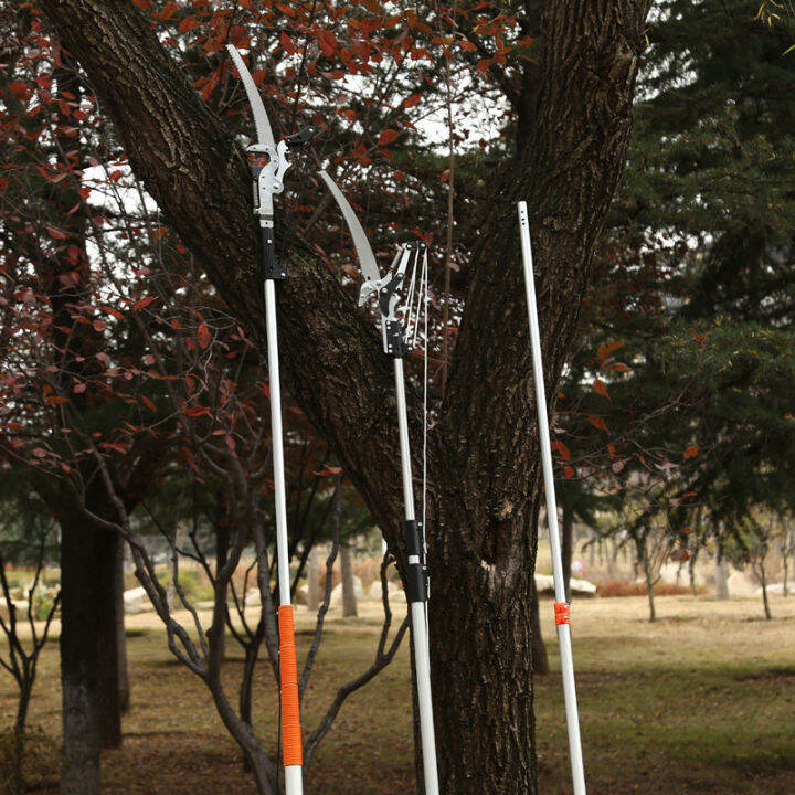 7.5m high altitude garden telescopic pruning shears tree branch cutter with pole pruning saw for ...