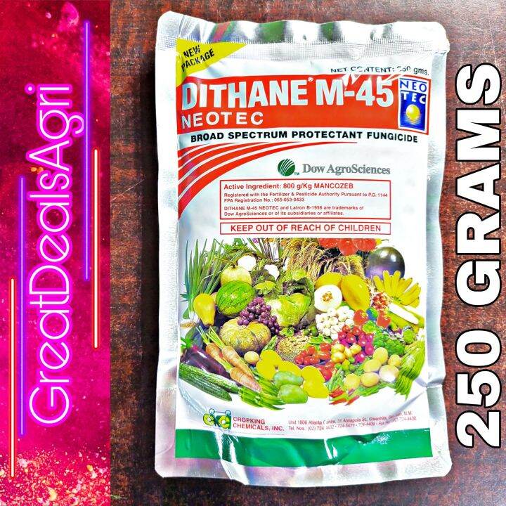 DITHANE M-45 NEOTEC MANCOZEB FUNGICIDE ORIGINAL PACKAGING (250 GRAMS ...