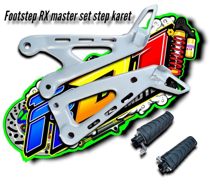 DUDUKAN FOOTSTEP BELAKANG BESI RX KING RX MASTER SET STEP KARET MODEL ...