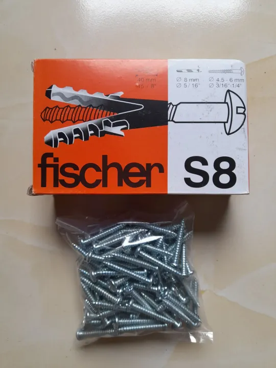 FISCHER S8 + SEKRUP (100 pcs,)SEKRUP S6 +SEKRUP (100 PCS), PAKET( 50 PCS) FISHER S8 +SEKRUP ...