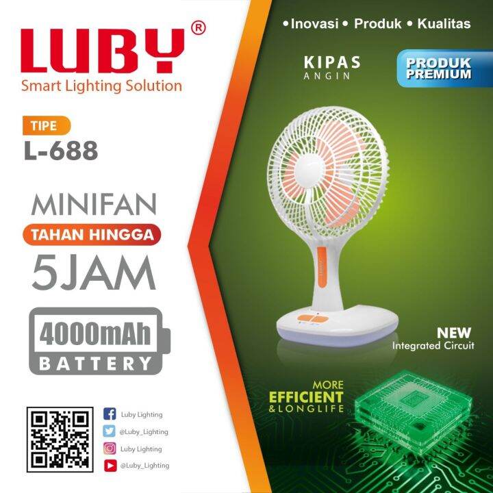 Kipas angin emergency portabel Luby L-688 | Lazada Indonesia