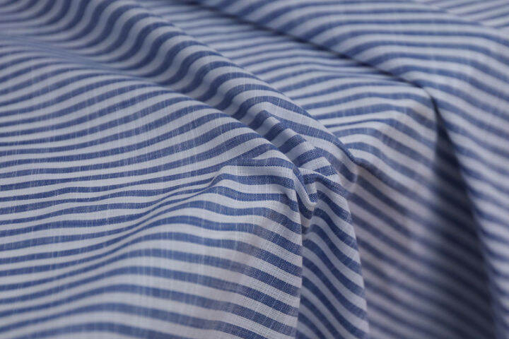 Japanese Imported Thin Blue and White Vertical Stripes Skin-friendly ...