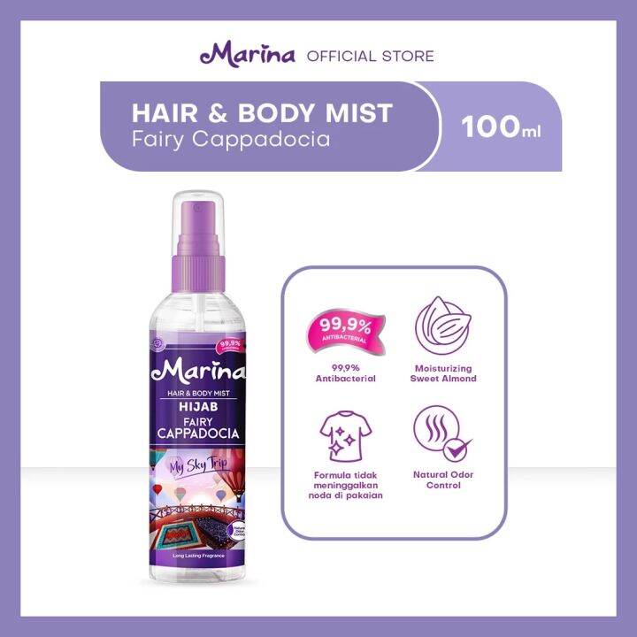 Marina Hair & Body Mist Hijab Cologne 100ml | Lazada Indonesia