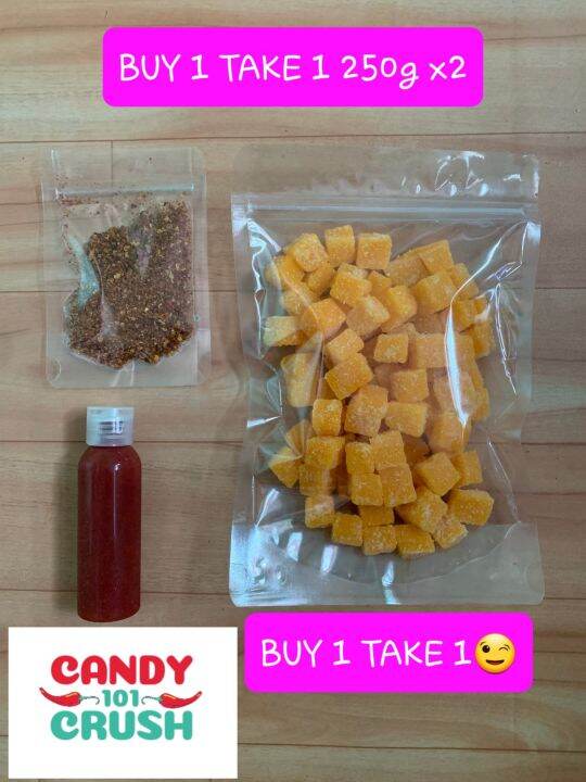 Mango Cubes Gummies Enchilados (BUY 1 TAKE 1) w/ Chamoy & Tajin (250 ...