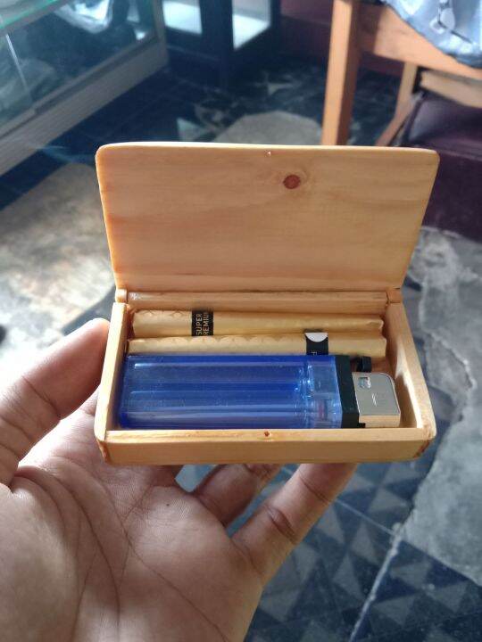 kotak tempat roko bungkus roko box kayu lipat kotak rokok | Lazada ...
