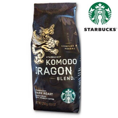 STARBUCKS KOMODO DRAGON Blend 250GRAMS Complex and Herbal whole beans ...