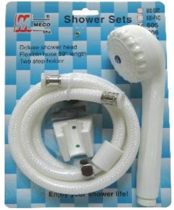 MECO 605 PLASTIC TELEPHONE SHOWER WITH HOSE 59" SHOWER SET HEAVY-DUTY ...