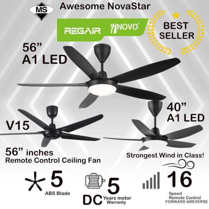 Regair Inovo A1 LED 56”/40” /V15 8 speed DC Motor Ceiling Fan with Remote Control kipas Siling ...
