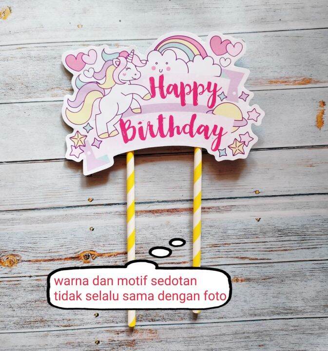 topper toper hiasan tusukan kue cake nasi tumpeng puding happy birthday ...