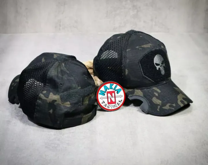 Topi Caps Tactical Punisher Multicamp Black model Coak Best Quality ...