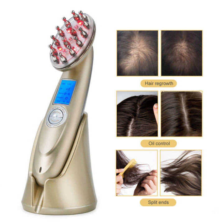 Electric Laser Hair Growth Comb Anti Hair Loss Infrared RF EMS Nano LED ...