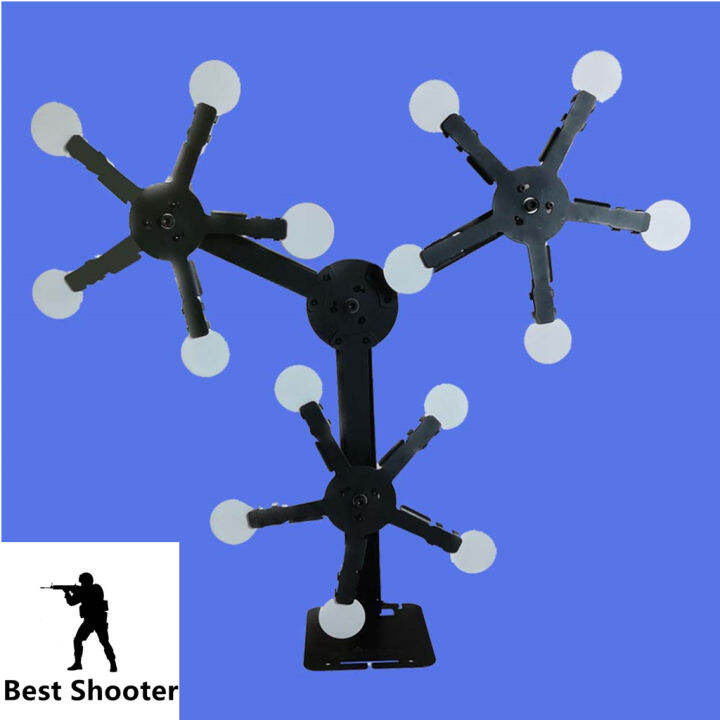 Resetting and Rotate The Metal Shooting Target Stand with 15 Steel ...