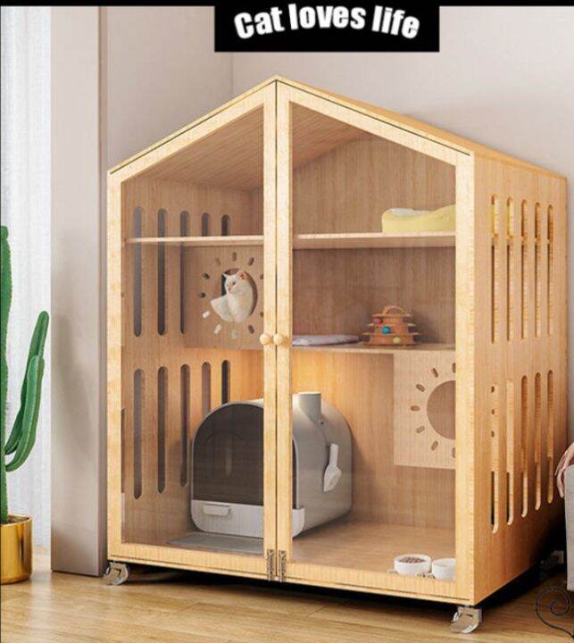 Cat Cage Solid Wood Villa Luxury Home Sleep Indoor Ladder Indoor ...