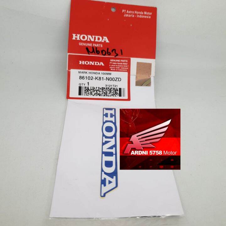MARK STICKER STIKER LABEL TULISAN HONDA 100MM 10CM BIRU PUTIH ORIGINAL ...