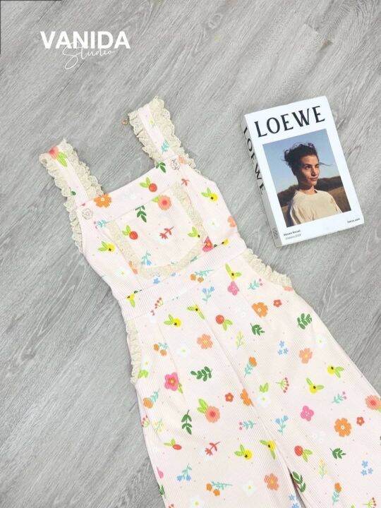 จั๊มสูทขายาวลายน่ารักดีเทลแน่นป้ายVANIDA | Lazada.co.th