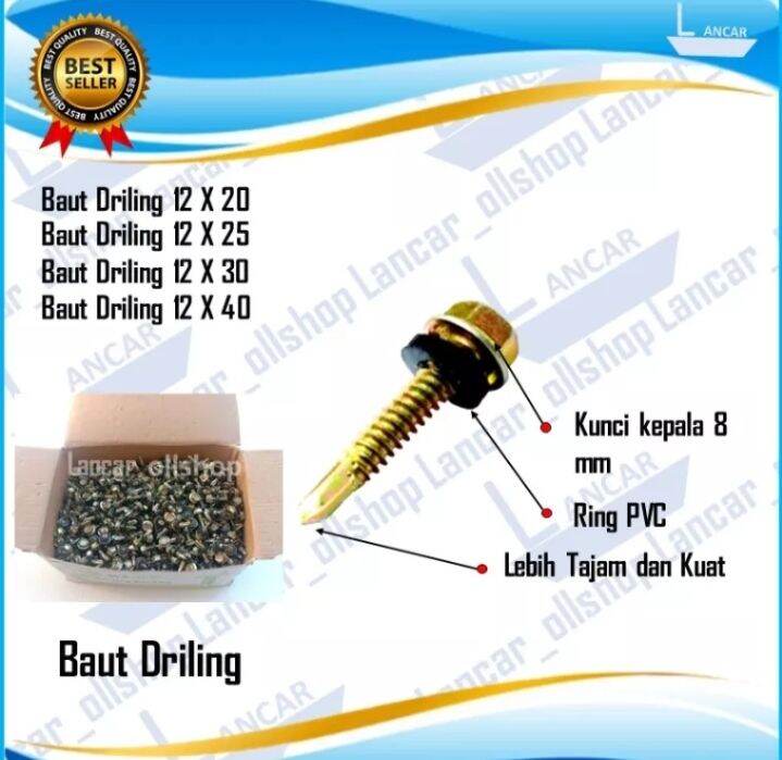 Baut Baja Ringan Roofing Sekrup 20mm, 25mm, 30mm, 40mm | Lazada Indonesia