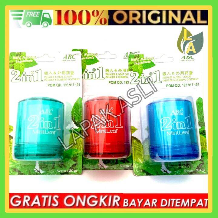 ABC MENTHOL 2 in 1 ( 20 GRAM ) - OBAT GOSOK INHALER | Lazada Indonesia
