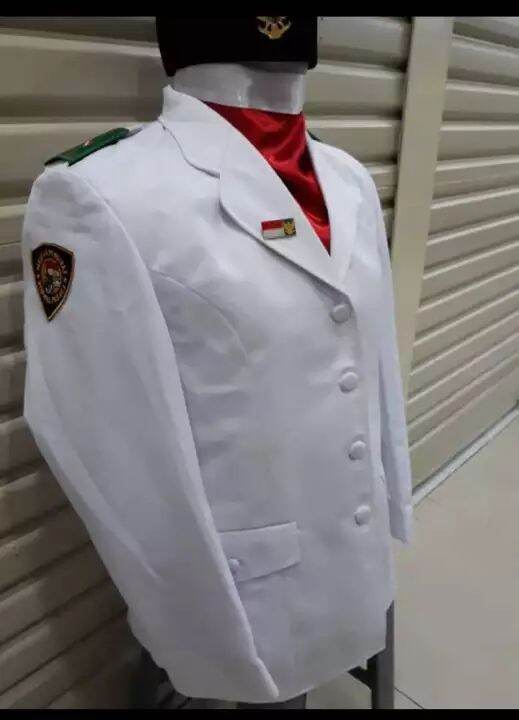 seragam paskibra cewe 1stel plus atribut logo dan nama | Lazada Indonesia