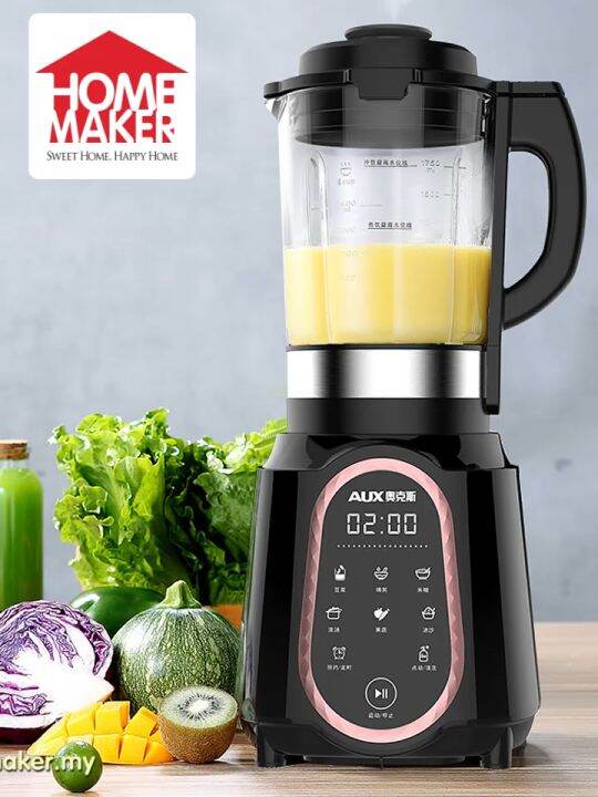 AUX HX-PB9215 HIGH POWER, HIGH-SPEED 8-point Blade BPA-Free High Borosilicate Glass Blender with ...