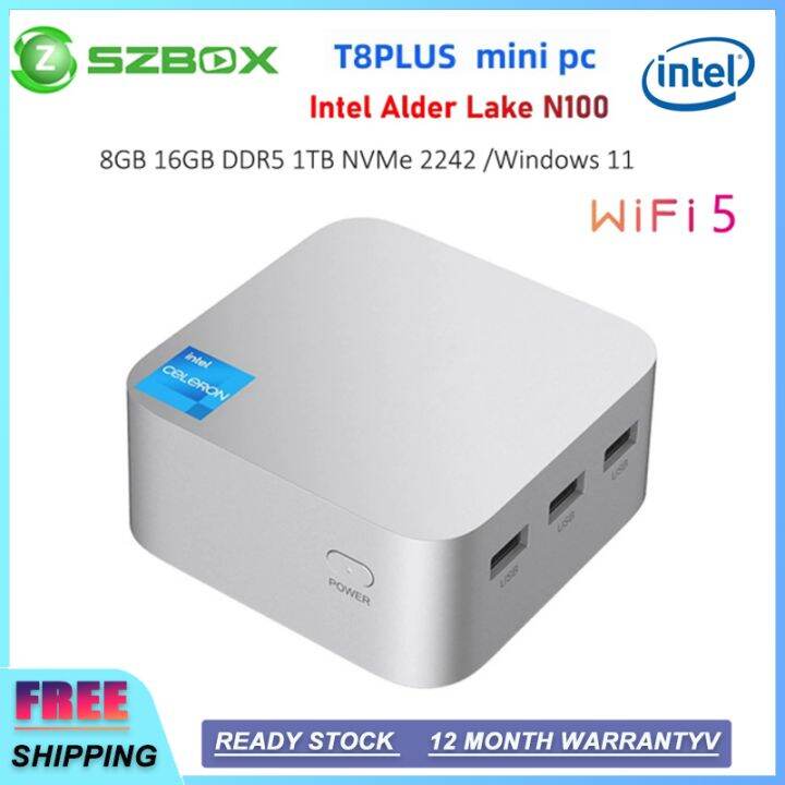 T8 PRO Mini PC Windows 11 Pro Alder Lake N100 Pocket MINI PC M.2 2242 ...