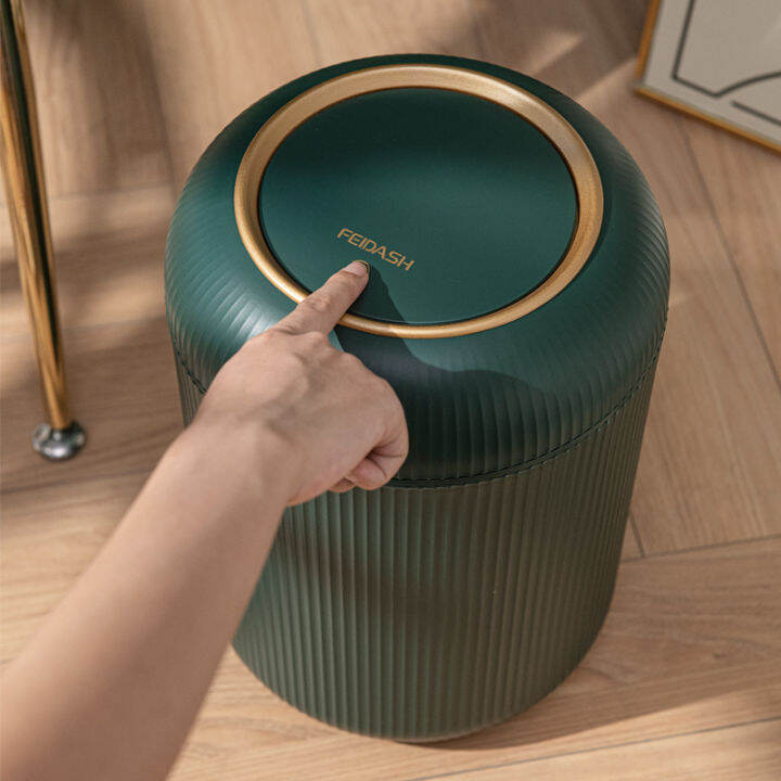 Trash Can Household Kitchen Bathroom Bedroom Light Luxury With Lid