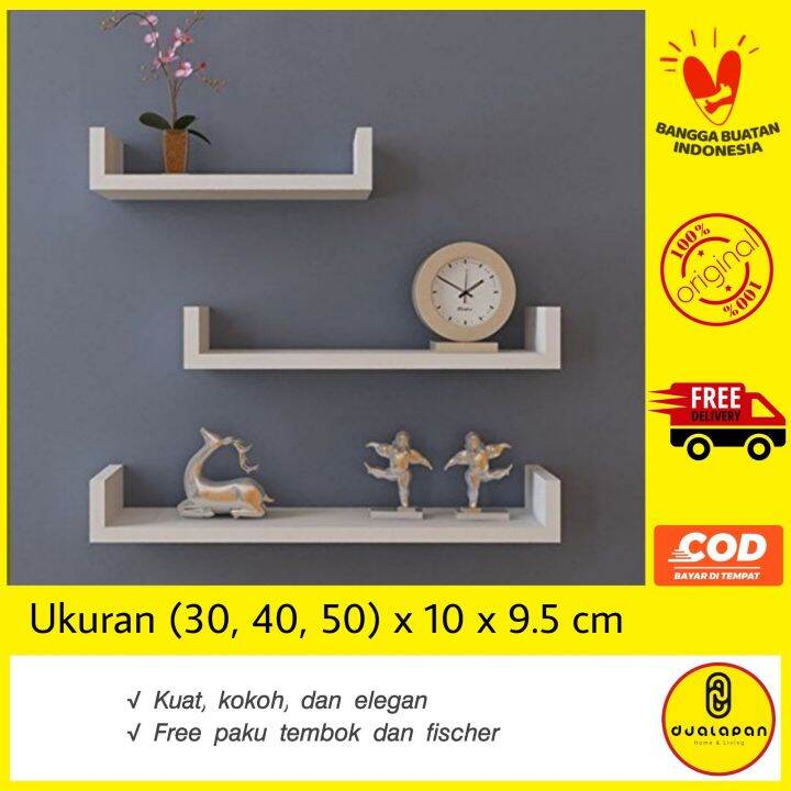 Dualapan (RD004) - (3 Pcs) Rak Dinding Minimalis Gantung Aesthetic ...