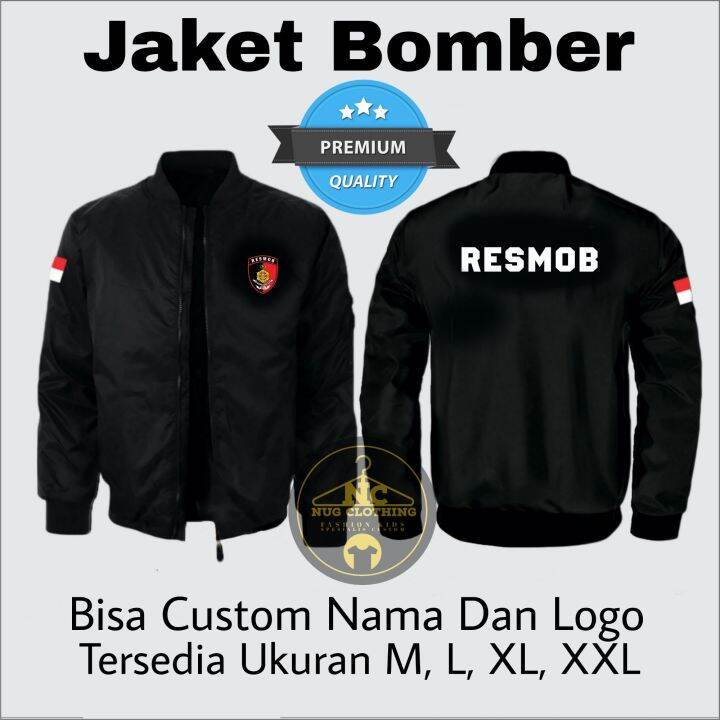 Jaket Bomber Resmob Bahan Premium Custom Logo Nama dan Gambar | Lazada ...