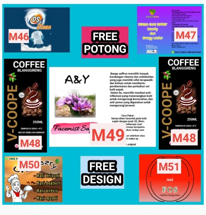 A3 STICKER MERK NAMA SENDIRI LABEL PRODUK SENDIRI | Lazada Indonesia