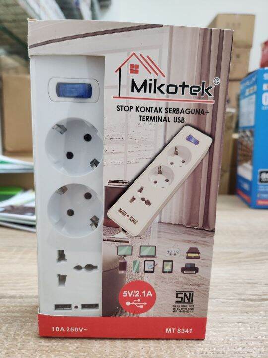 Stop Kontak Serbaguna Plus USB Mikotek MT8341 SNI | Lazada Indonesia
