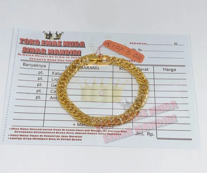 COD Emas Muda Gelang Tangan Wanita Dewasa Kadar K77,9 5Gr / Gelang ...