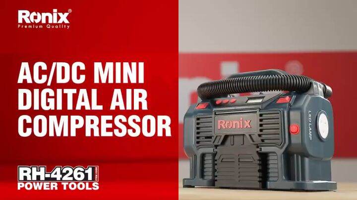 Ronix ® by VR Prime - AC/DC Digital Mini Air Compressor (RH-4261) | Lazada PH