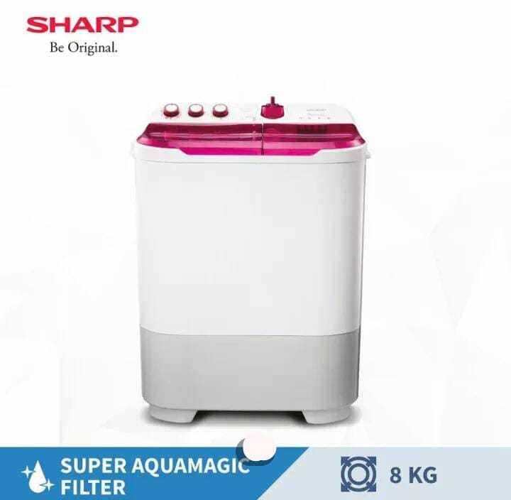 SHARP Mesin Cuci Twin Tub 8 Kg ES-T85CR-PK | Lazada Indonesia