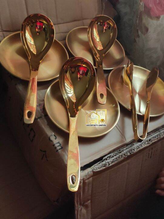 [READYSTOCK] SPATULA SPOON SET SENDUK DAN PENGEPIT GOLD UNTUK BUFFET ...